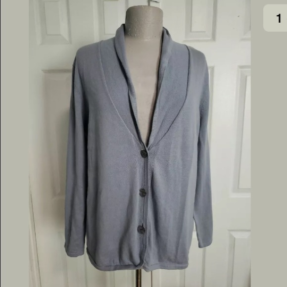J. Jill | Sweaters | Jjill Large Grey Cardigan Sweater 0 Cotton | Poshmark